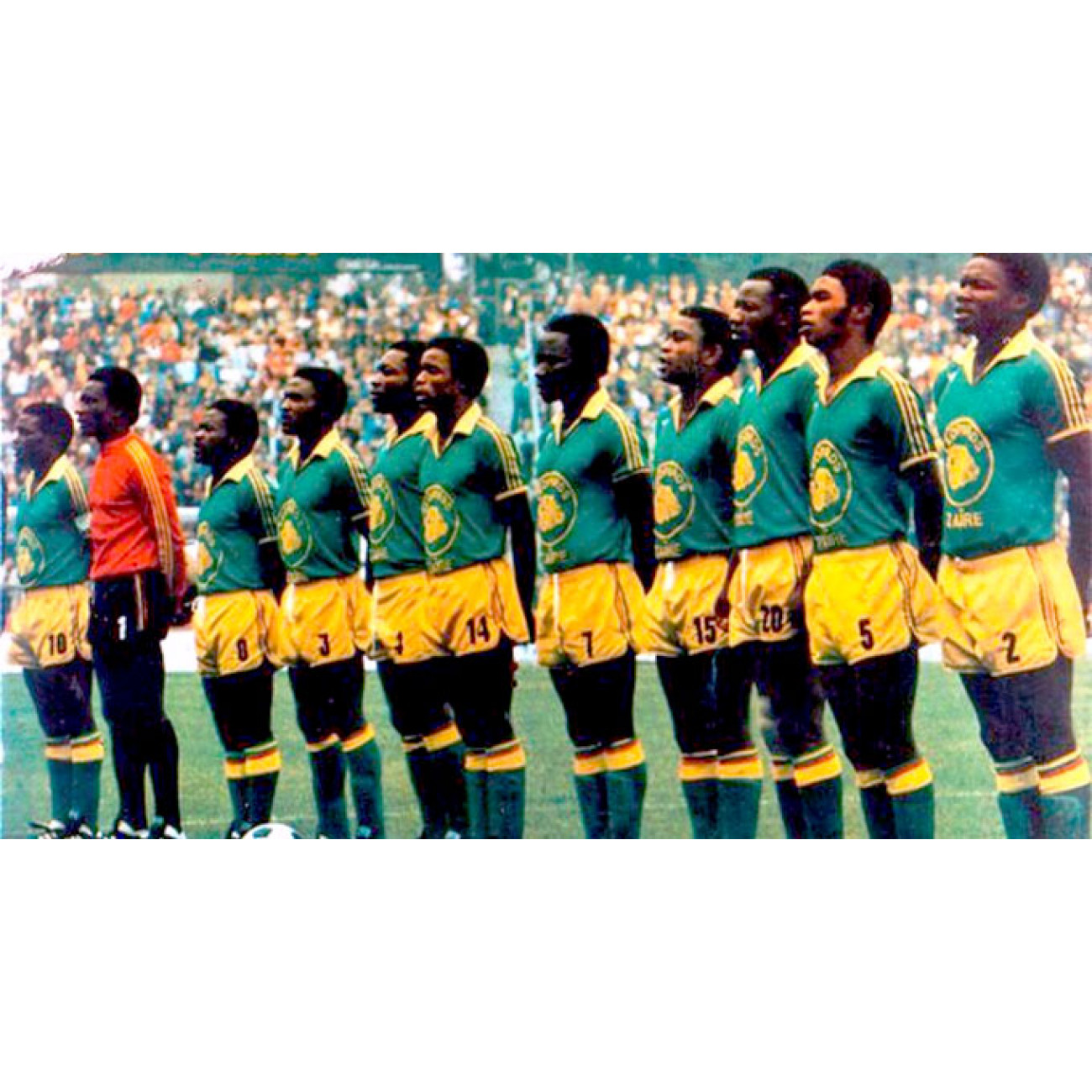 Zaire retro Trikot der WM 1974. Léopards. Heutzutage DR Kongo ...